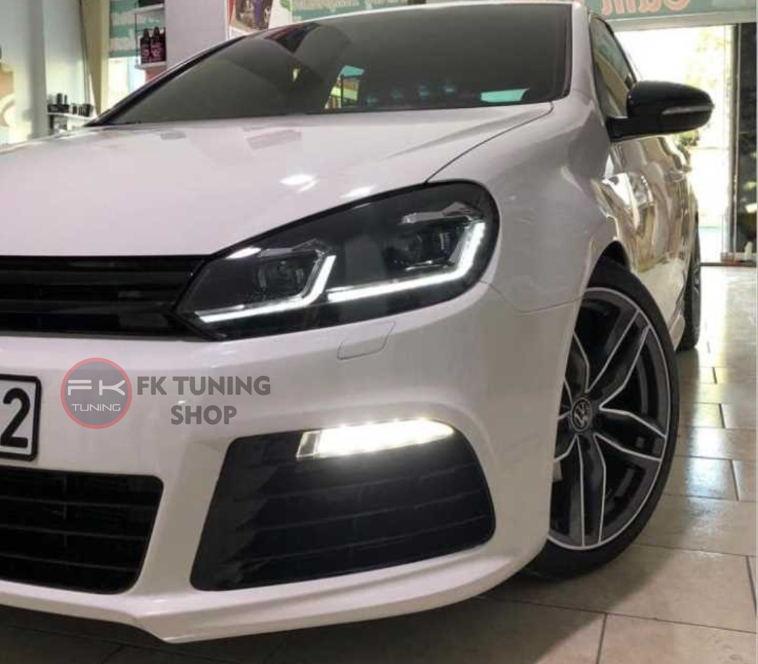 Volkswagen Golf 6 Ön Far Seti J Dizayn (2008-2012) Full Led Krom Şerit ...