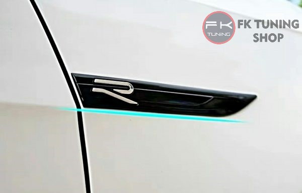 VW GOLF 8 R LOGO ÇAMURLUK LOGOSU YAPIŞTIRMALI METAL SİYAH RENK (2 adet ...