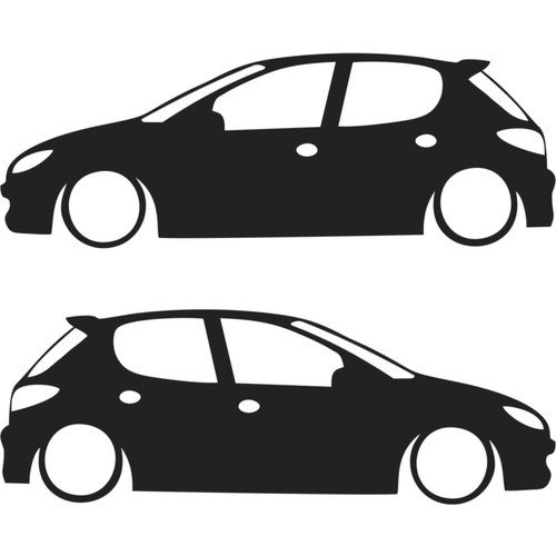 PEUGEOT 206 STİCKER (2 adet) | FK Tuning Shop - Oto Aksesuar - Tuning