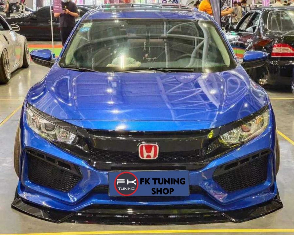 Honda Civic FC5 - FK7 Yeni Dizayn Typer Ön Tampon Seti + Ön tampon eki ...